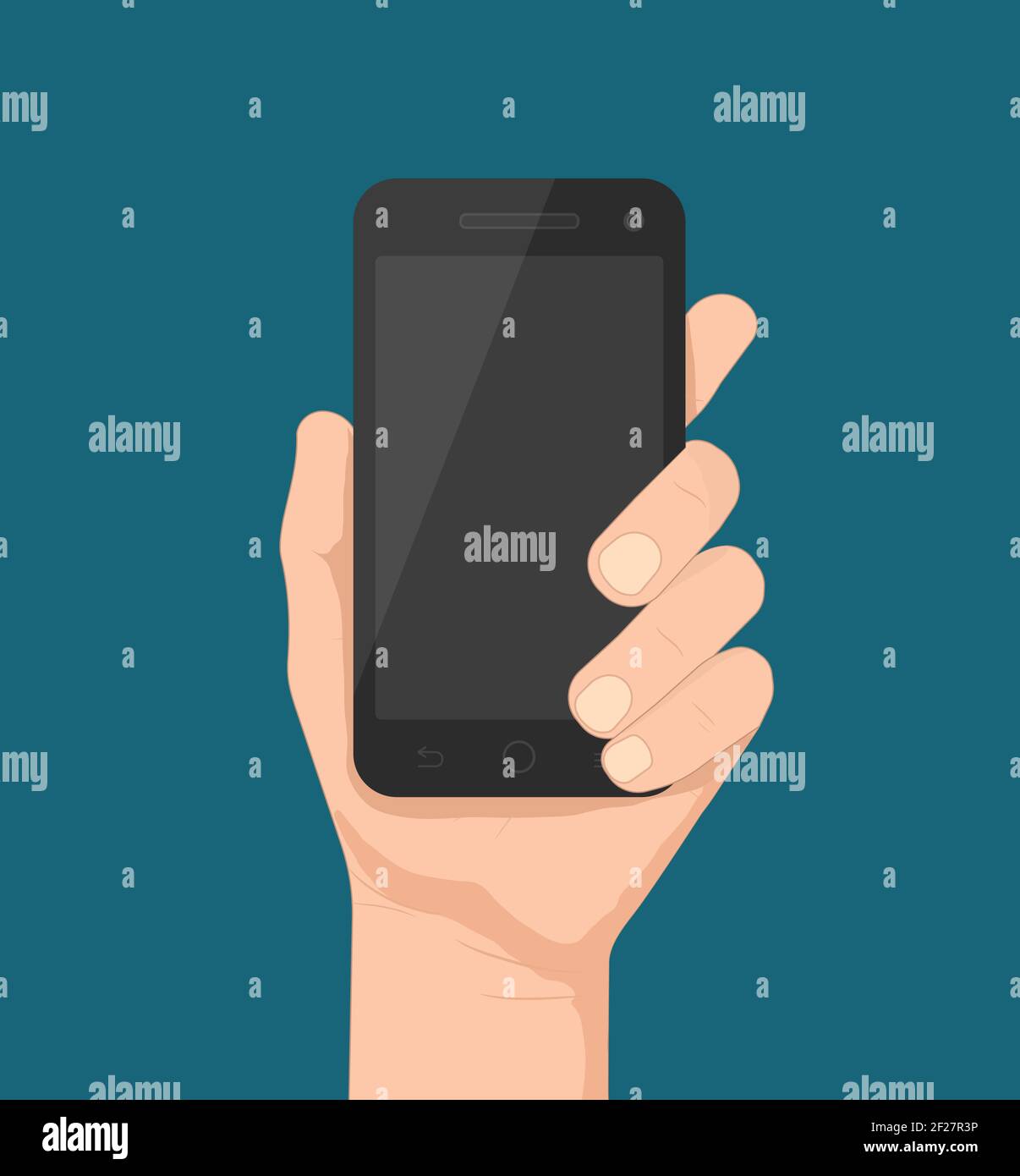 Smartphone in hand template for web and mobile applications (app ...