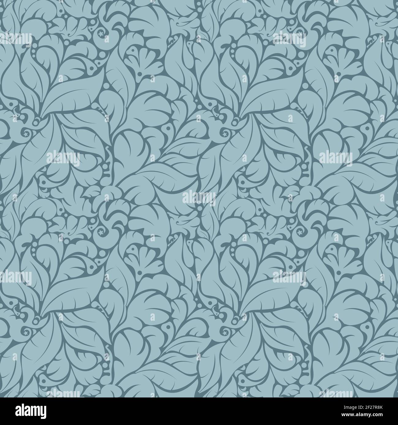 Seamless floral pattern against uniform blue background Stock Vector ...