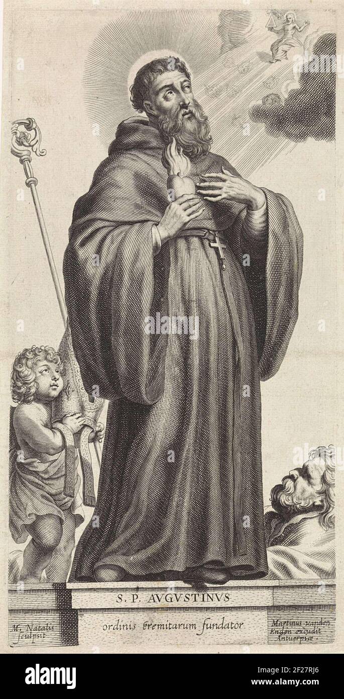 The sacred Augustinus of Hippo as a Augustijnnik, a flaming heart in ...