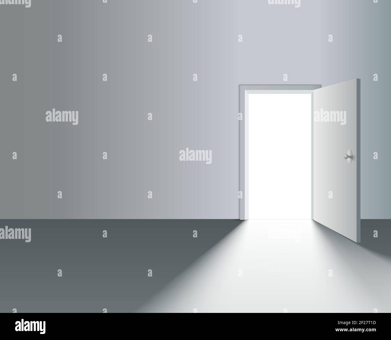 Light Open Door in White Wall with shadow Stock Vector Image & Art - Alamy