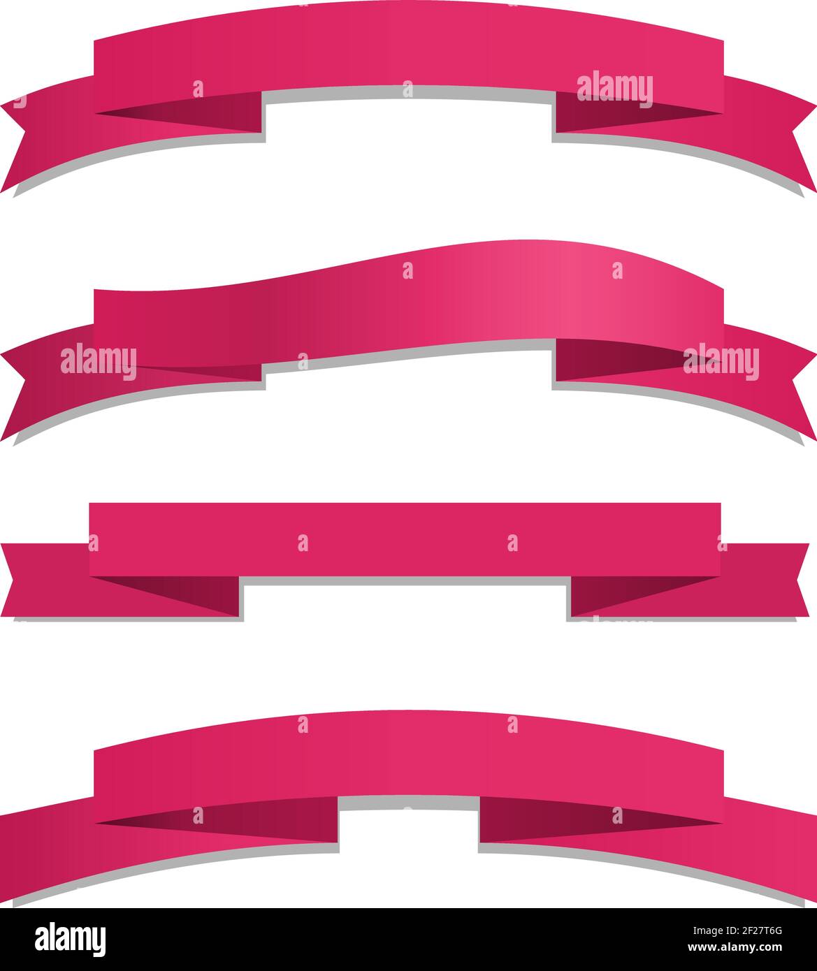 Vector Pink Ribbon Set on white background Stock Vector Image & Art - Alamy