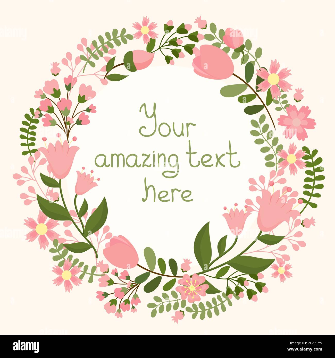 Vector floral frame with space for text, vector eps10 illustration ...