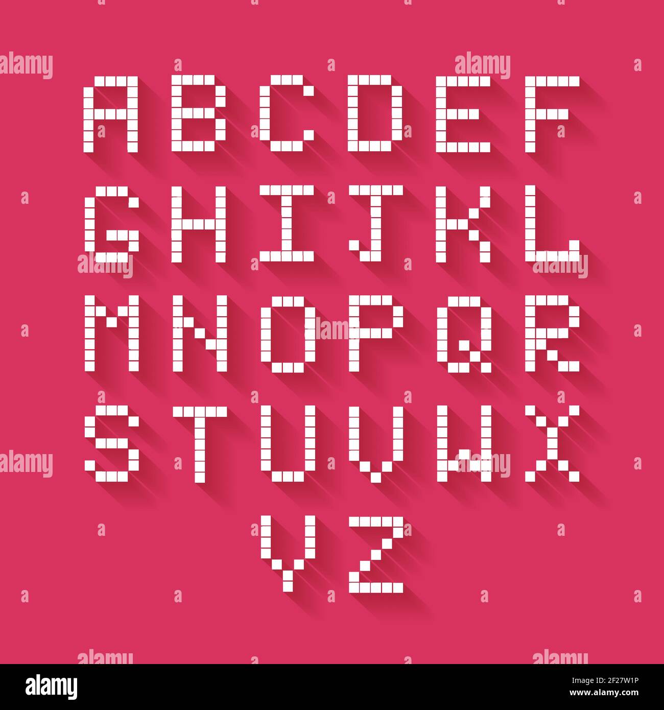 Vector Flat Pixel Alphabet with long shadow Stock Vector Image & Art ...
