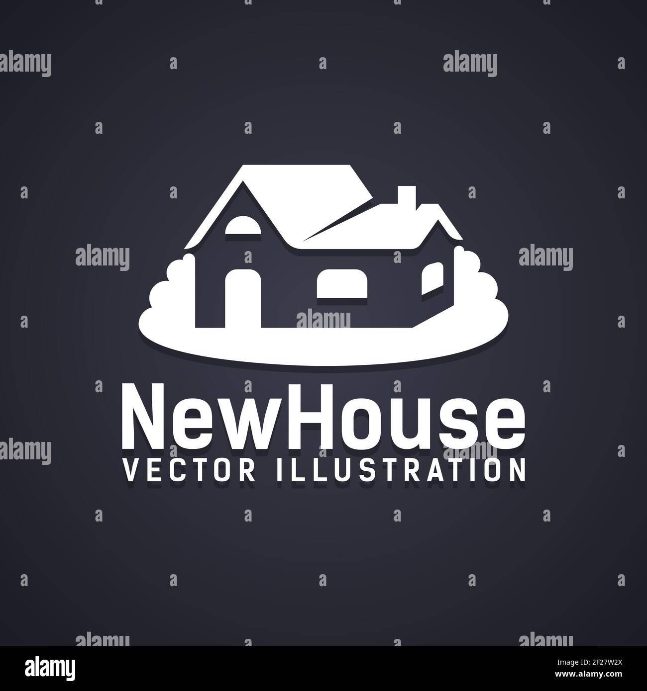 New House icon with text below - New House vector illustration ...