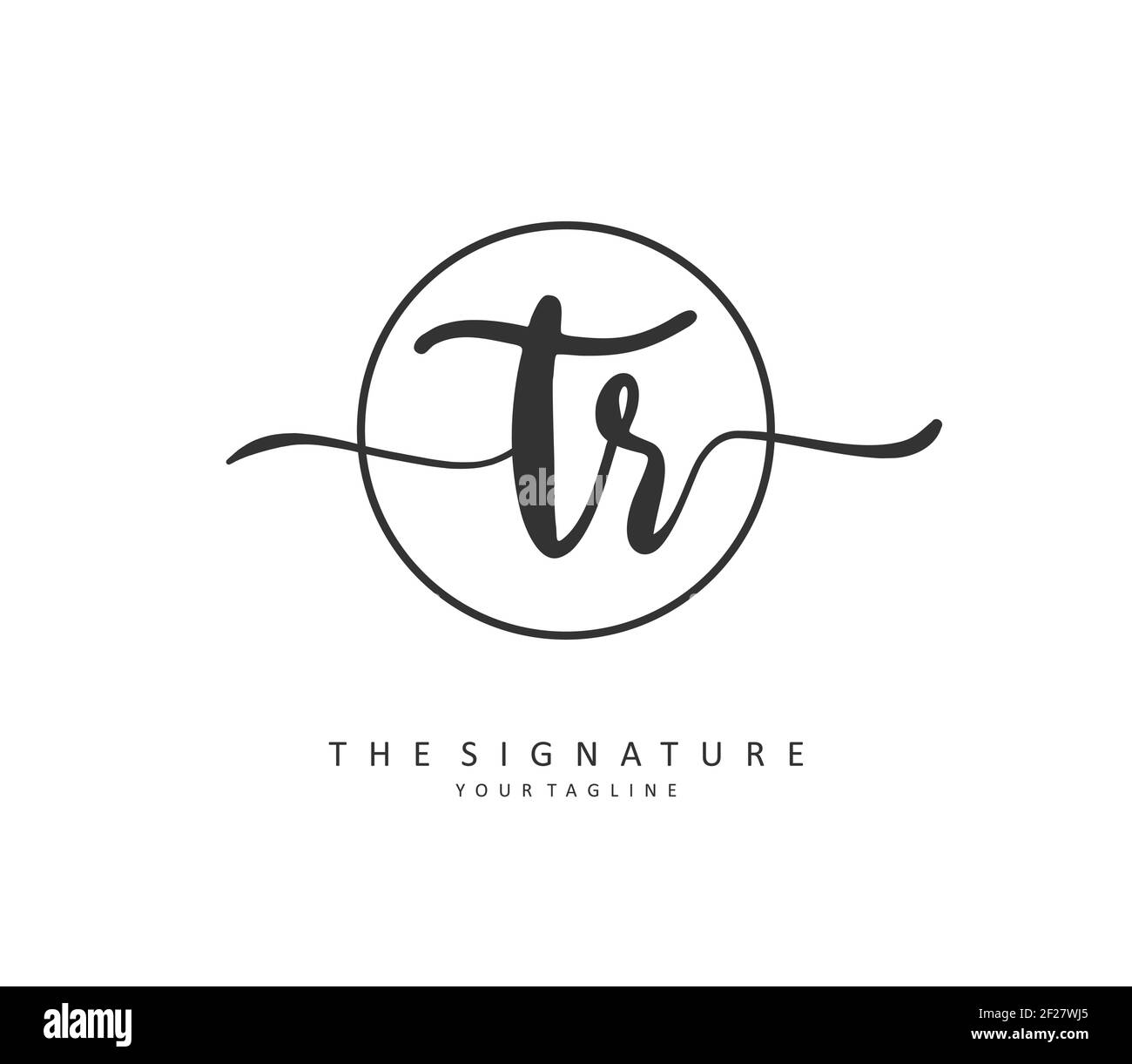 TR Initial letter handwriting and signature logo. A concept handwriting ...