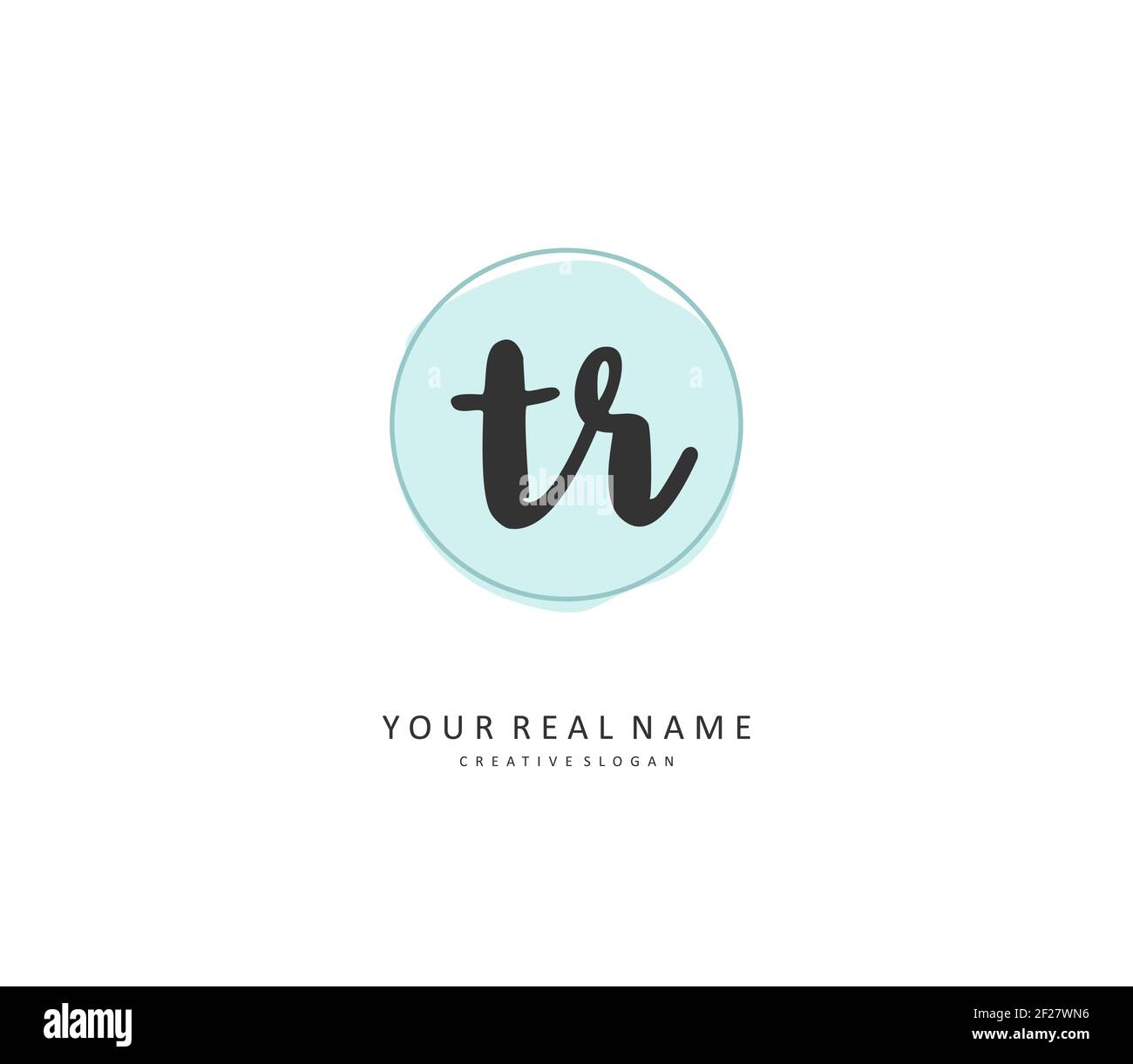 TR Initial letter handwriting and signature logo. A concept handwriting ...