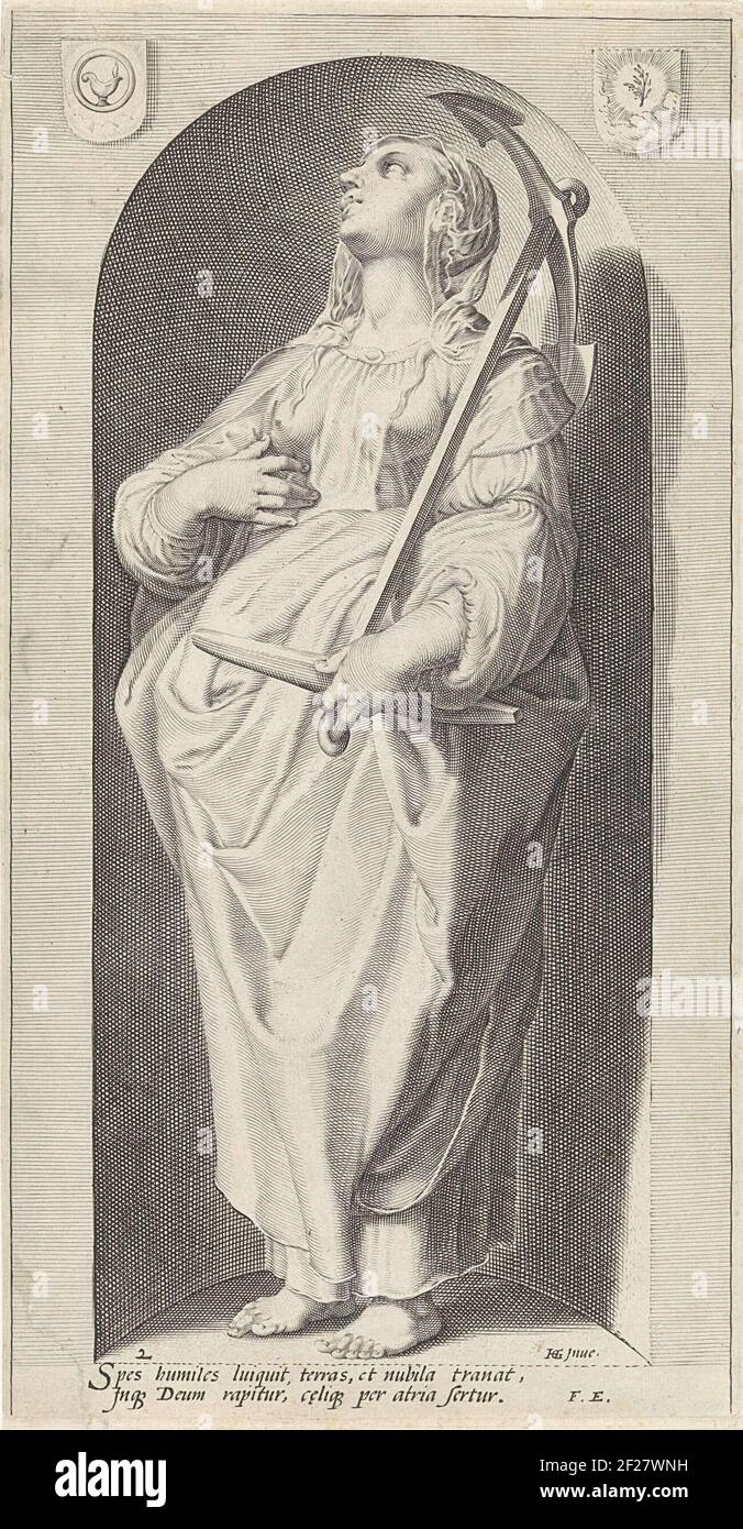 Personification of hope, with anchor, standing in NIS Stock Photo - Alamy