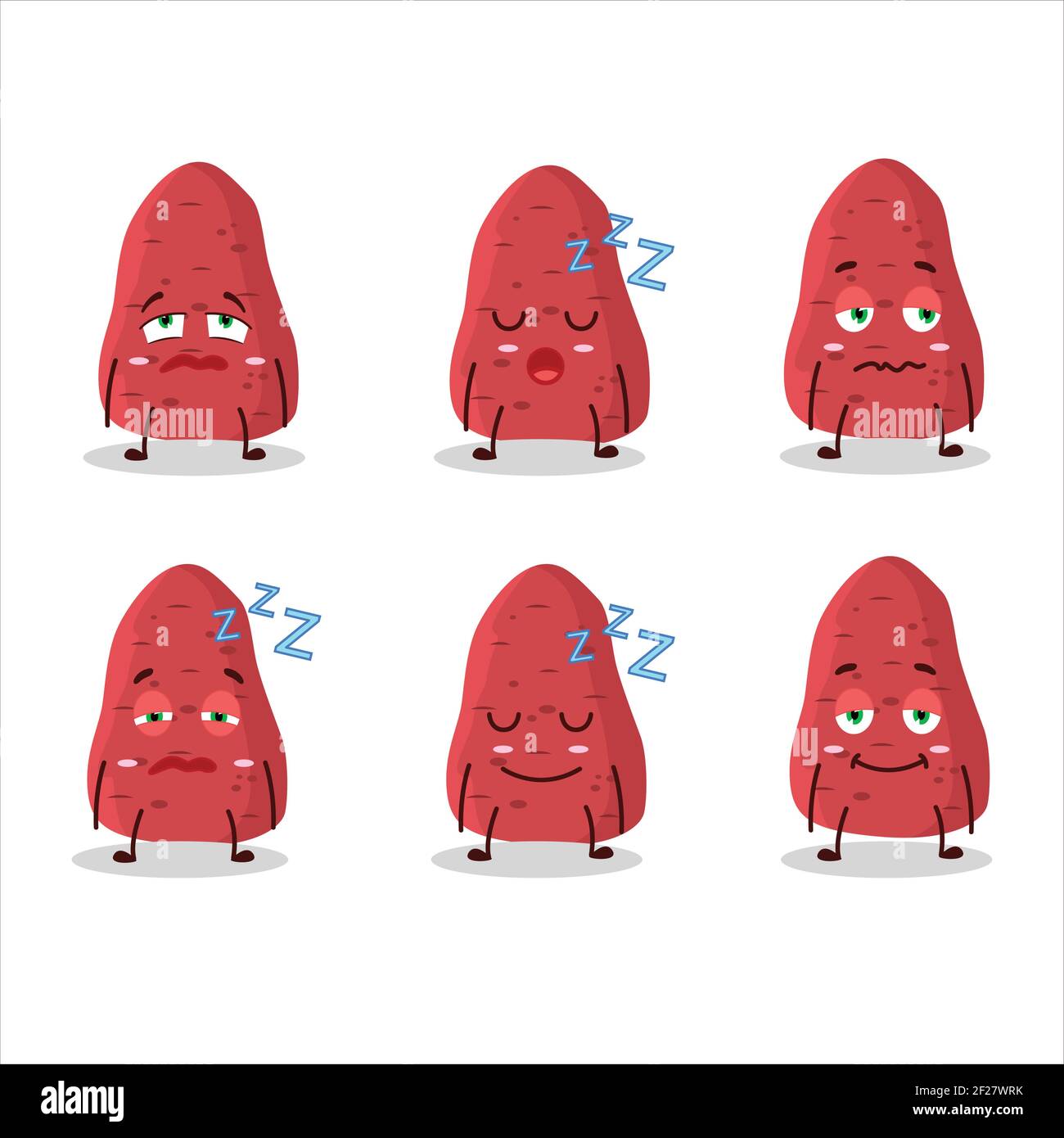 Cartoon character of sweet potatoe with sleepy expression. Vector ...