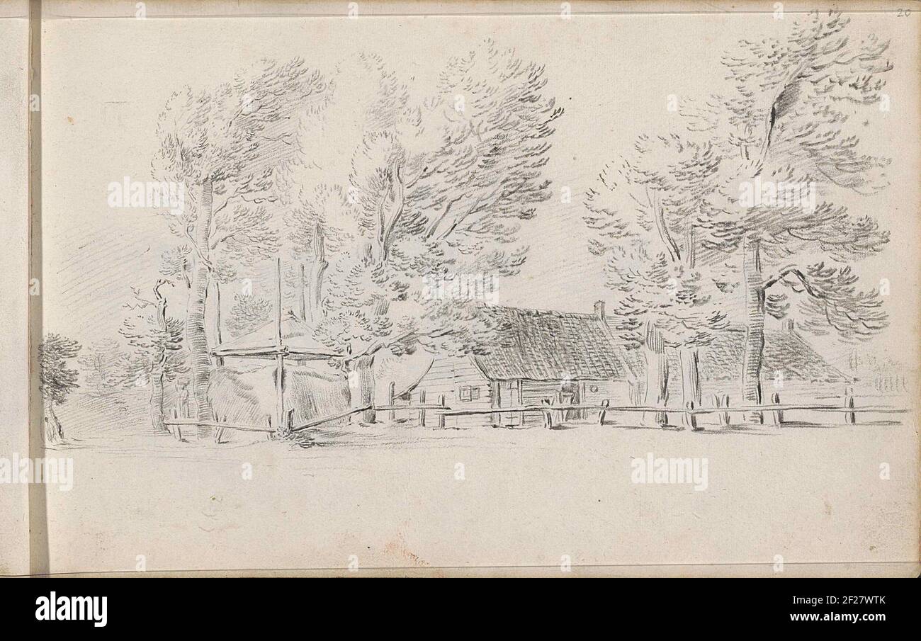 Farm with hooimijt.leaf 20 recto from a sketchbook with 39 sheets Stock ...