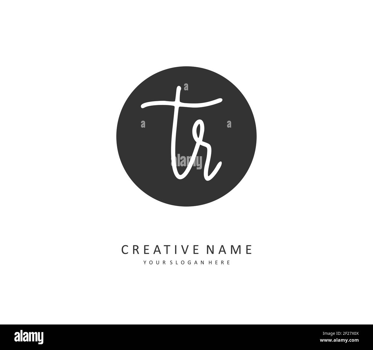 TR Initial letter handwriting and signature logo. A concept handwriting ...