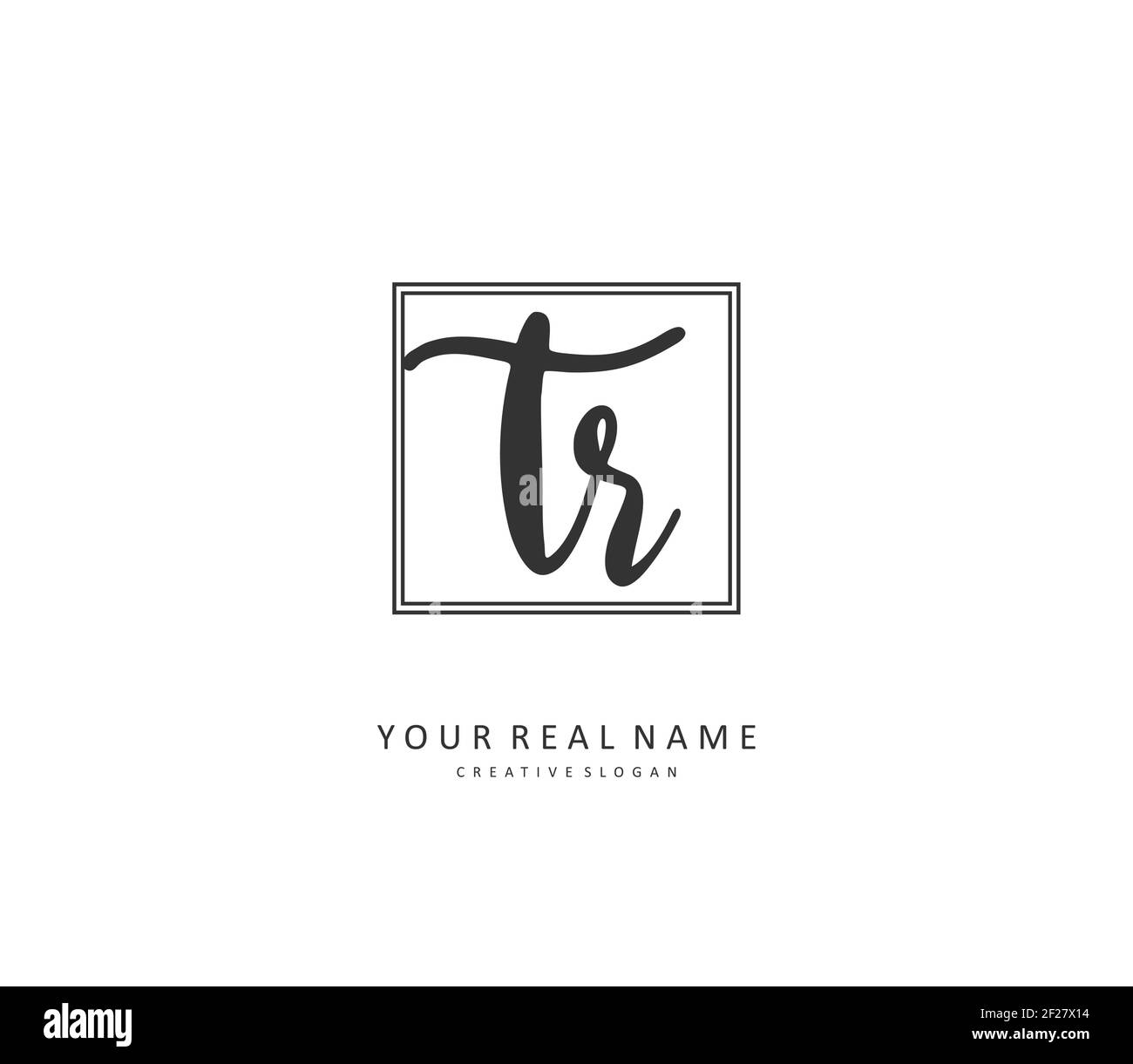 TR Initial letter handwriting and signature logo. A concept handwriting ...
