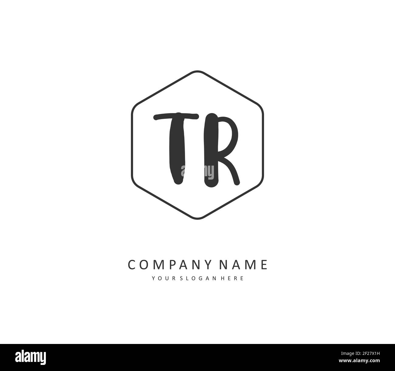TR Initial letter handwriting and signature logo. A concept handwriting ...