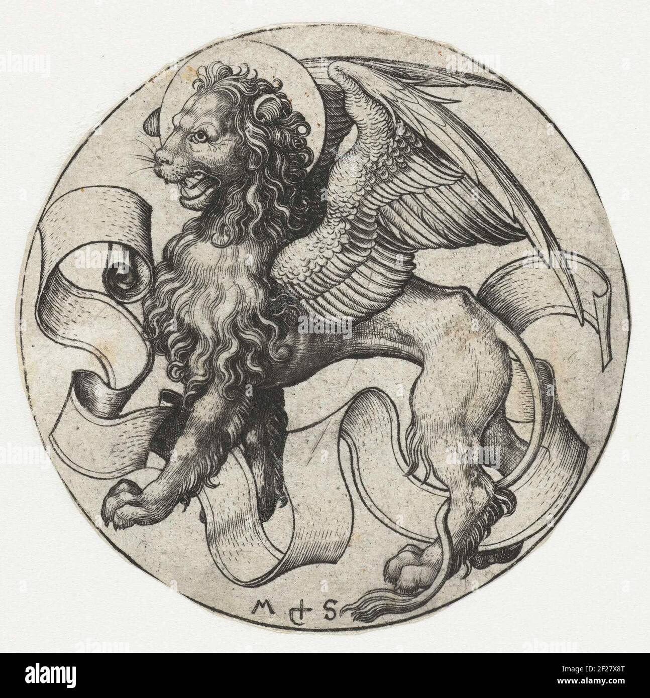 De leeuw van de evangelist Marcus; De vier evangelistensymbolen.A ...