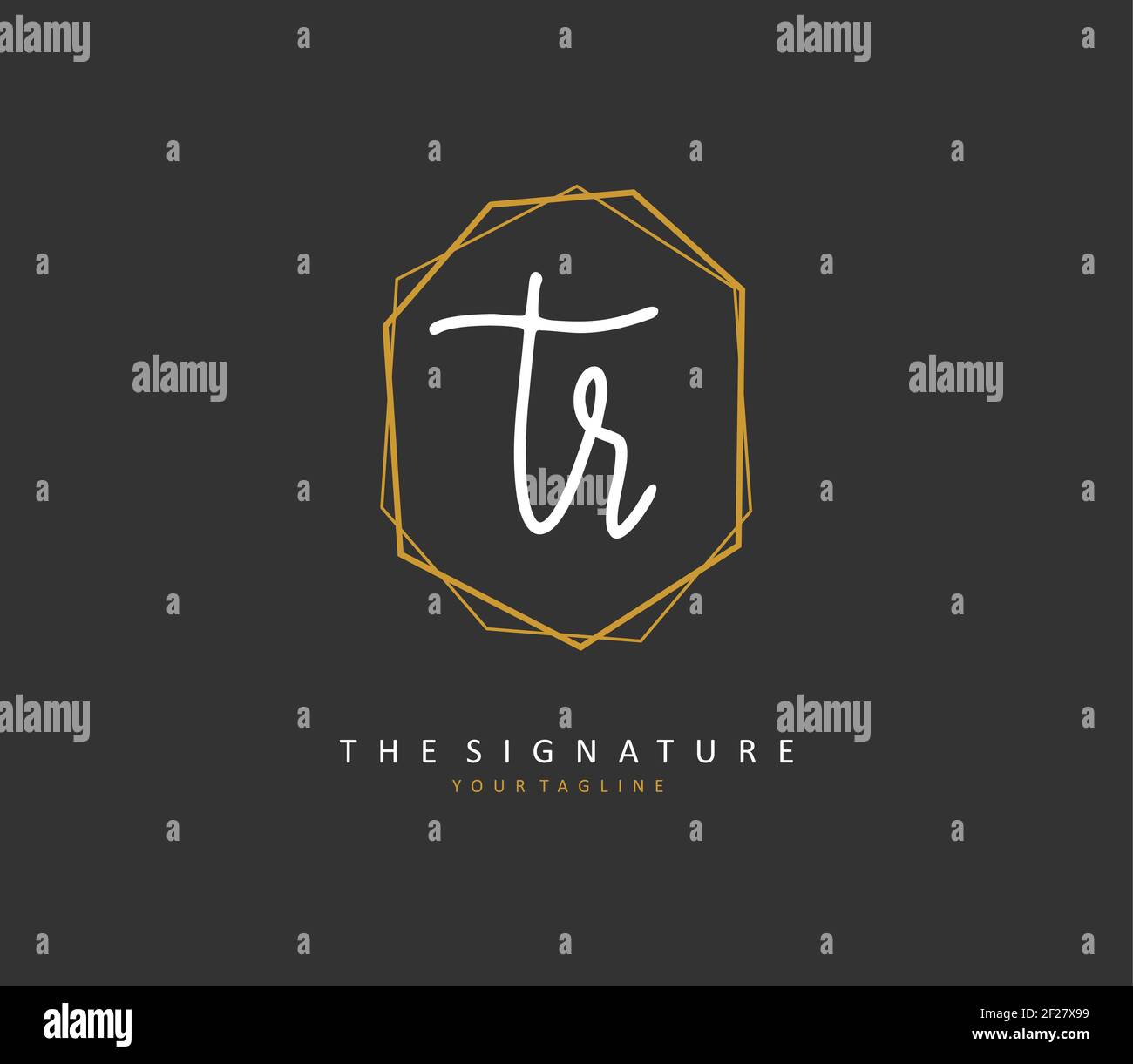 TR Initial letter handwriting and signature logo. A concept handwriting ...