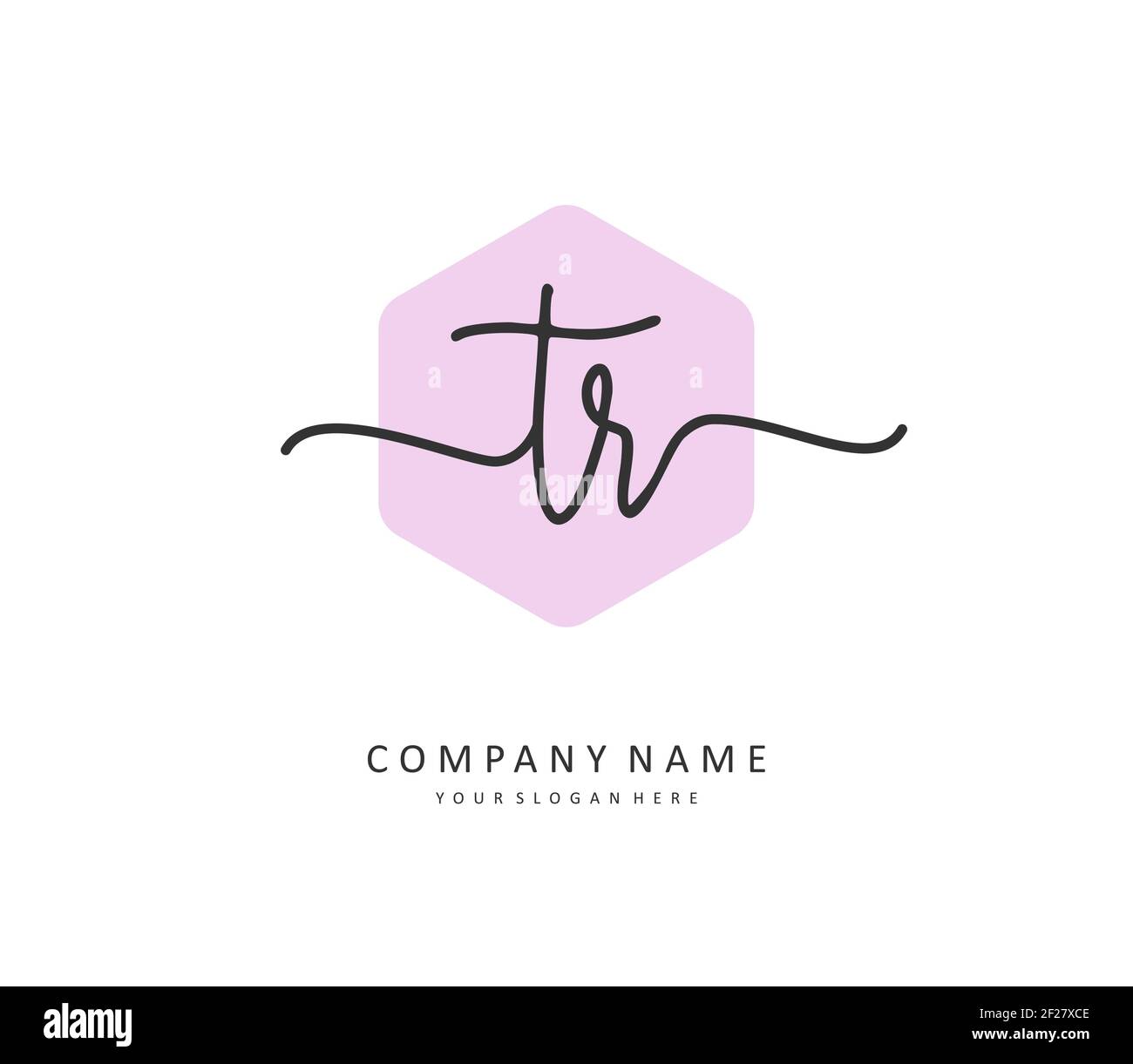 TR Initial letter handwriting and signature logo. A concept handwriting ...