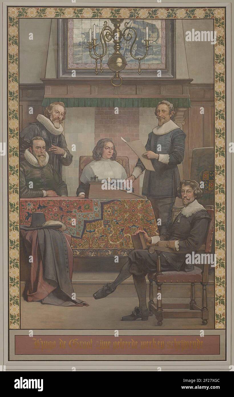 Painting by Georg Sturm Presenting Hugo de Groot His scholar works ...