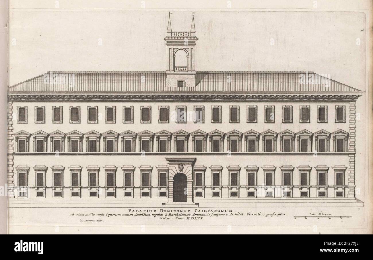Façade van palazzo caetani te rome; Palatium Dominorum Cailanorum ...
