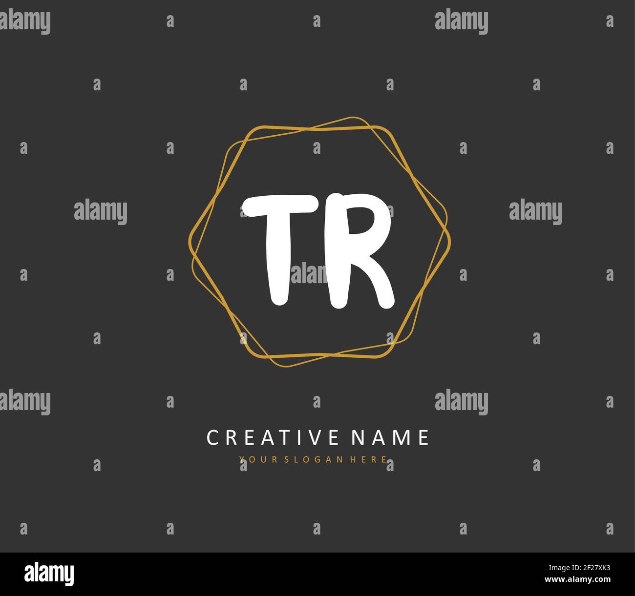 TR Initial letter handwriting and signature logo. A concept handwriting ...