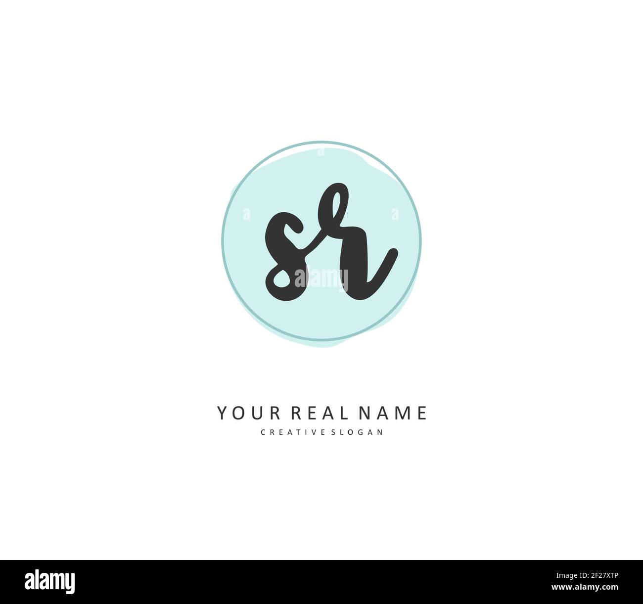 SR Initial letter handwriting and signature logo. A concept handwriting ...