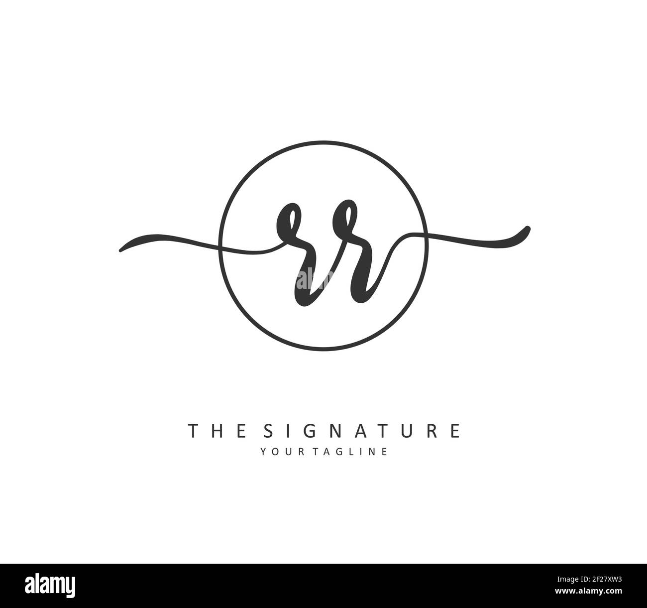 RR Initial letter handwriting and signature logo. A concept handwriting ...