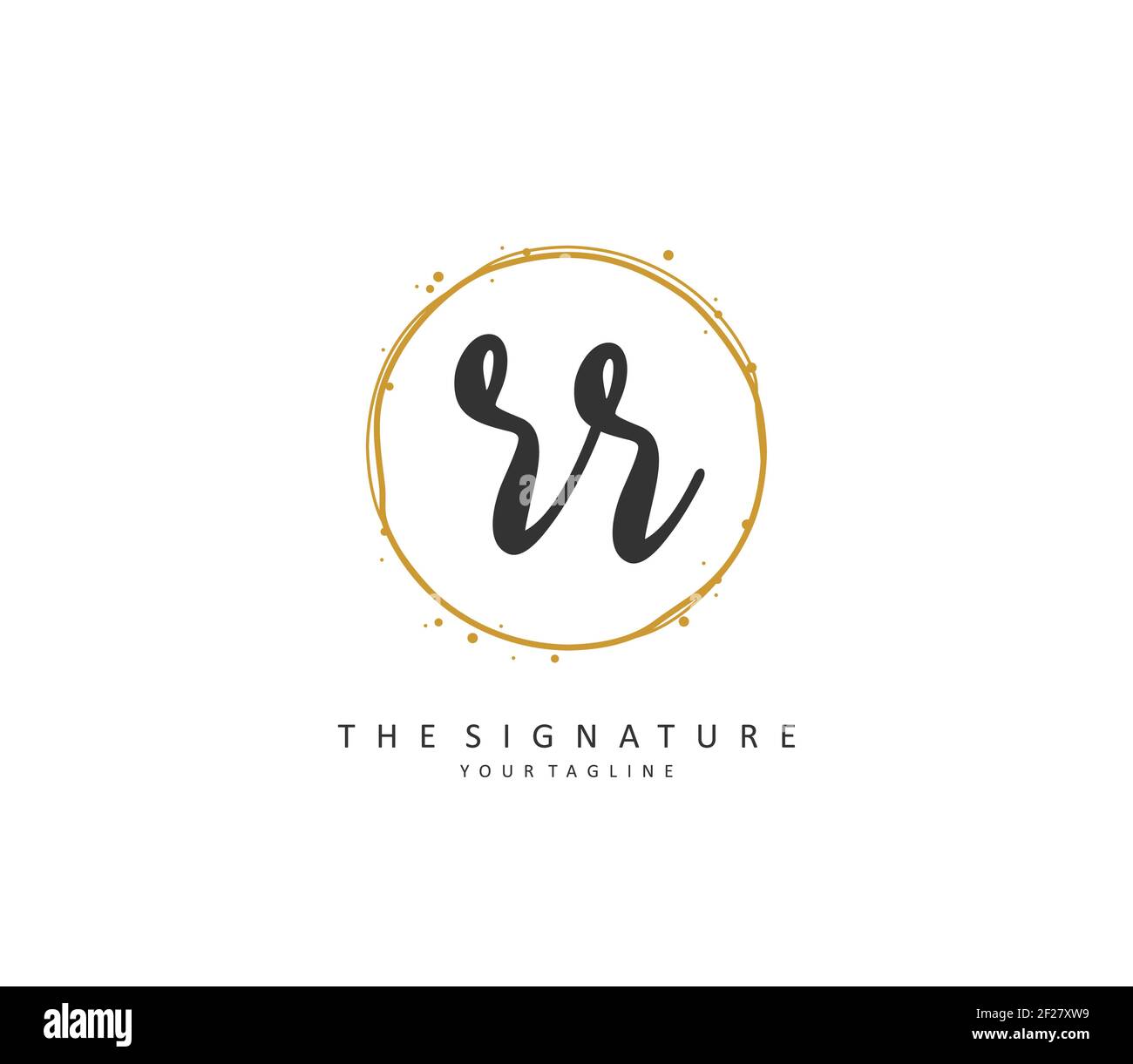 RR Initial letter handwriting and signature logo. A concept handwriting ...