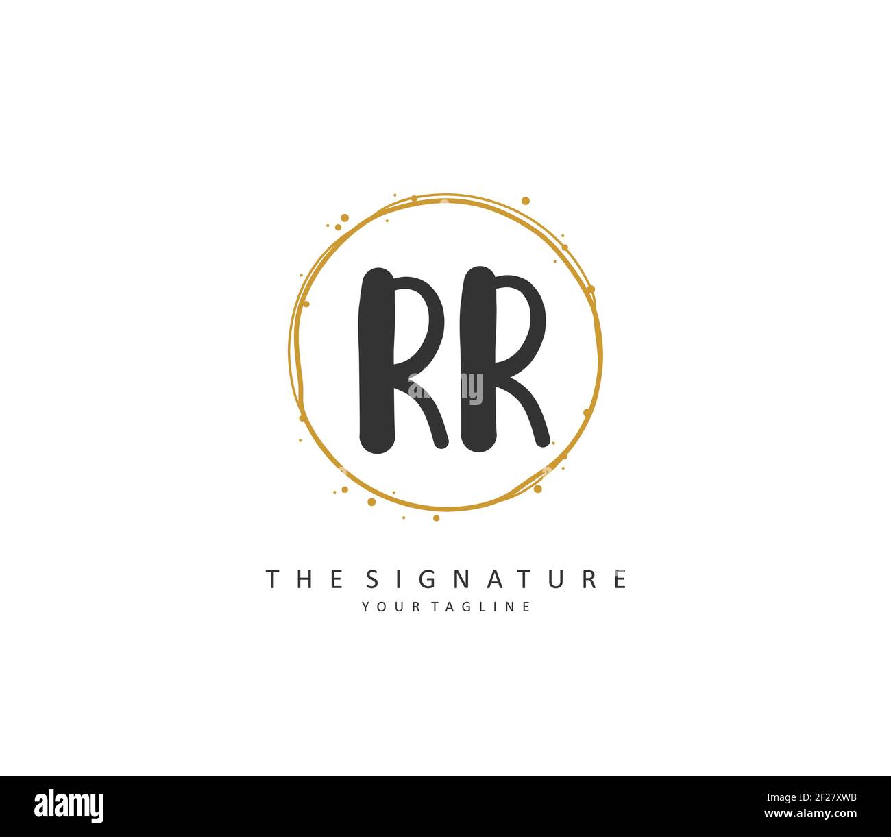 RR Initial letter handwriting and signature logo. A concept handwriting ...