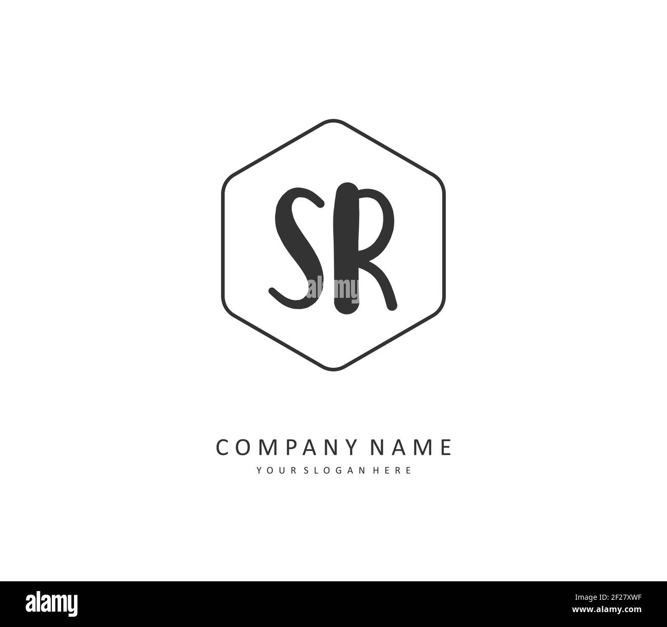 SR Initial letter handwriting and signature logo. A concept handwriting ...