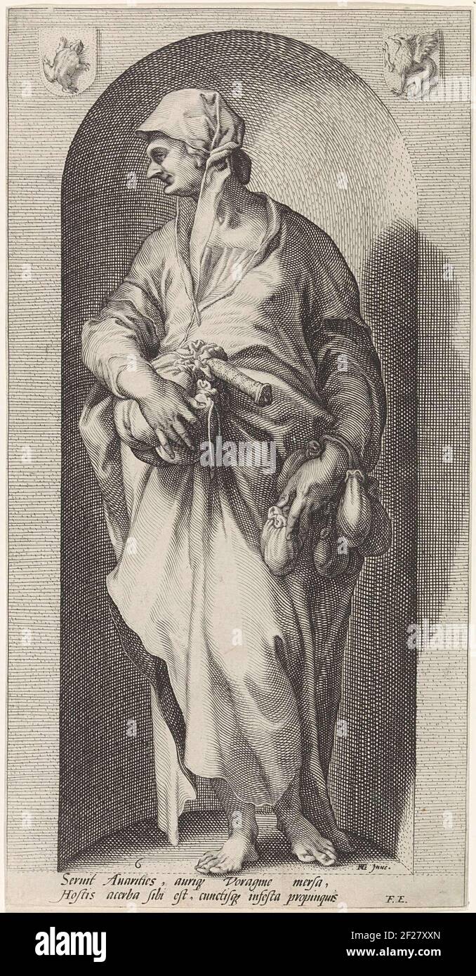 Personification of meantime, represented like a women's figure with ...