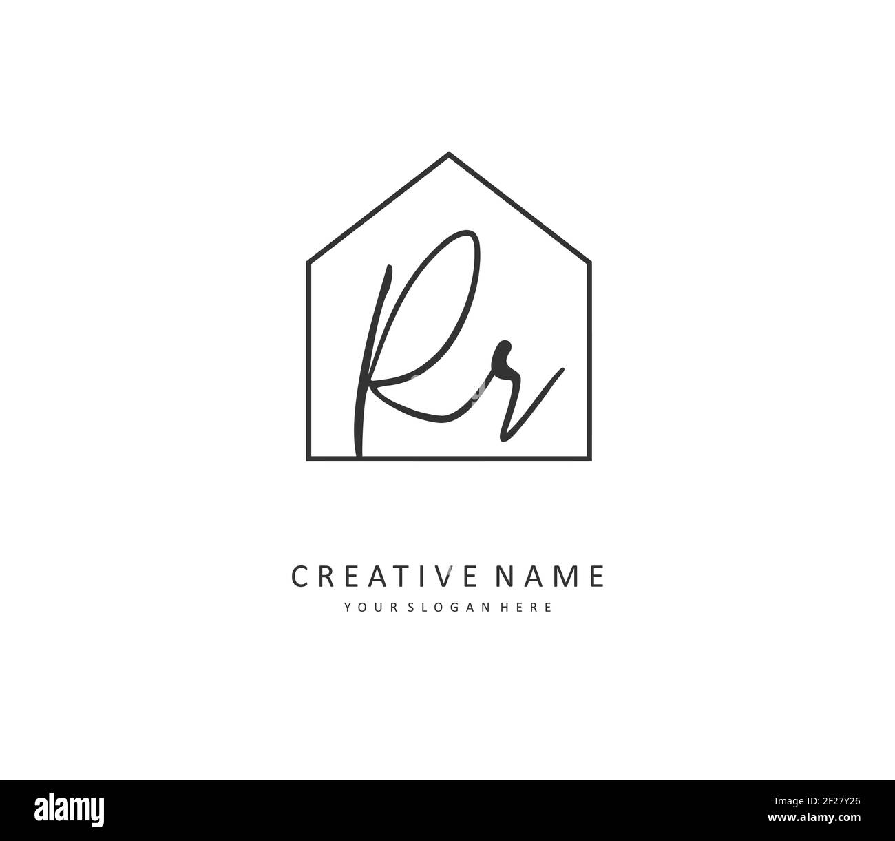 RR Initial letter handwriting and signature logo. A concept handwriting ...