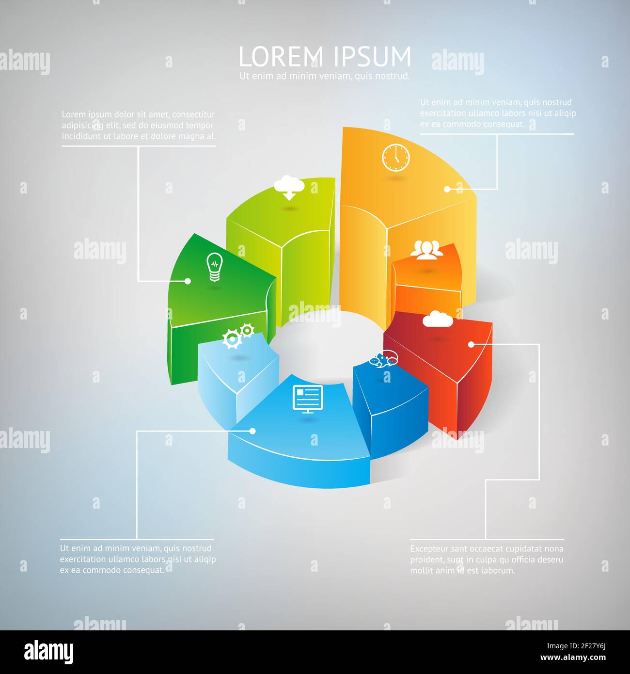 vector 3d pie chart graph infographics element Stock Vector Image & Art ...