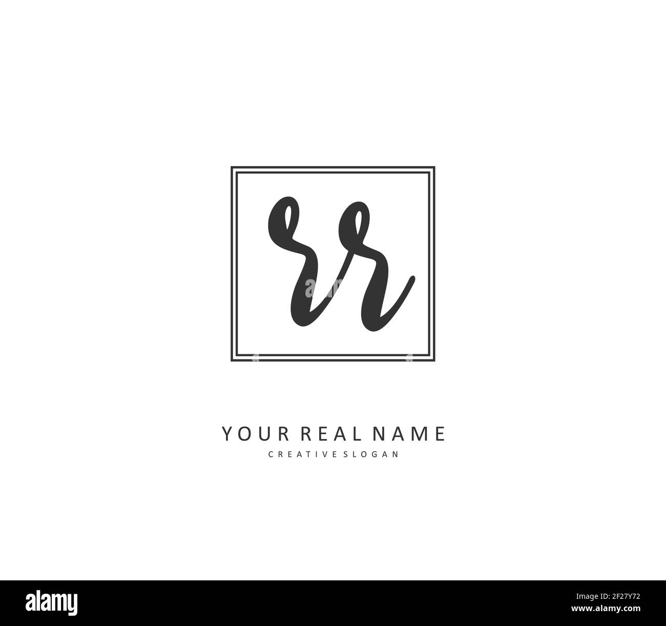 RR Initial letter handwriting and signature logo. A concept handwriting ...