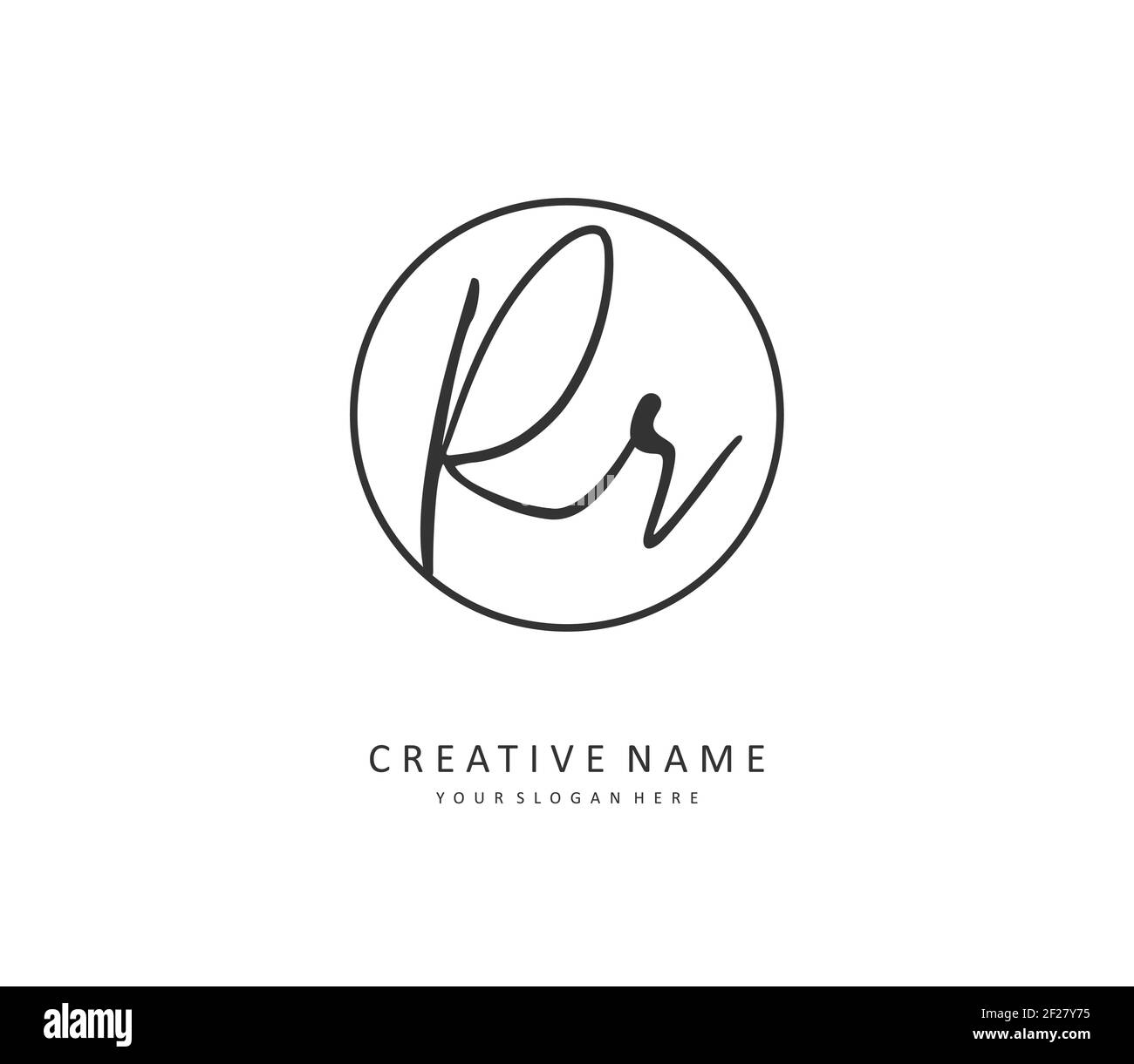 RR Initial letter handwriting and signature logo. A concept handwriting ...