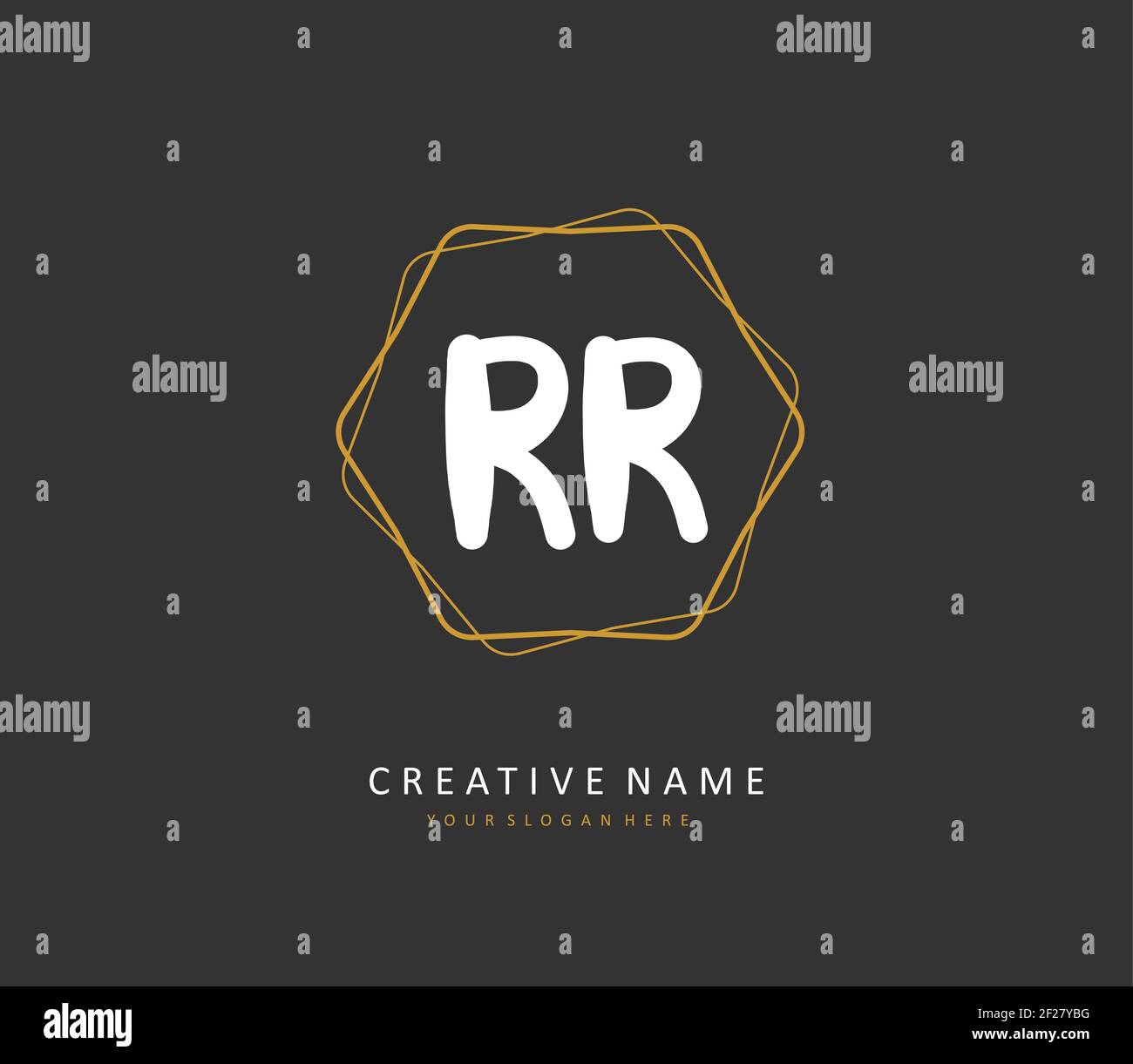 RR Initial letter handwriting and signature logo. A concept handwriting ...