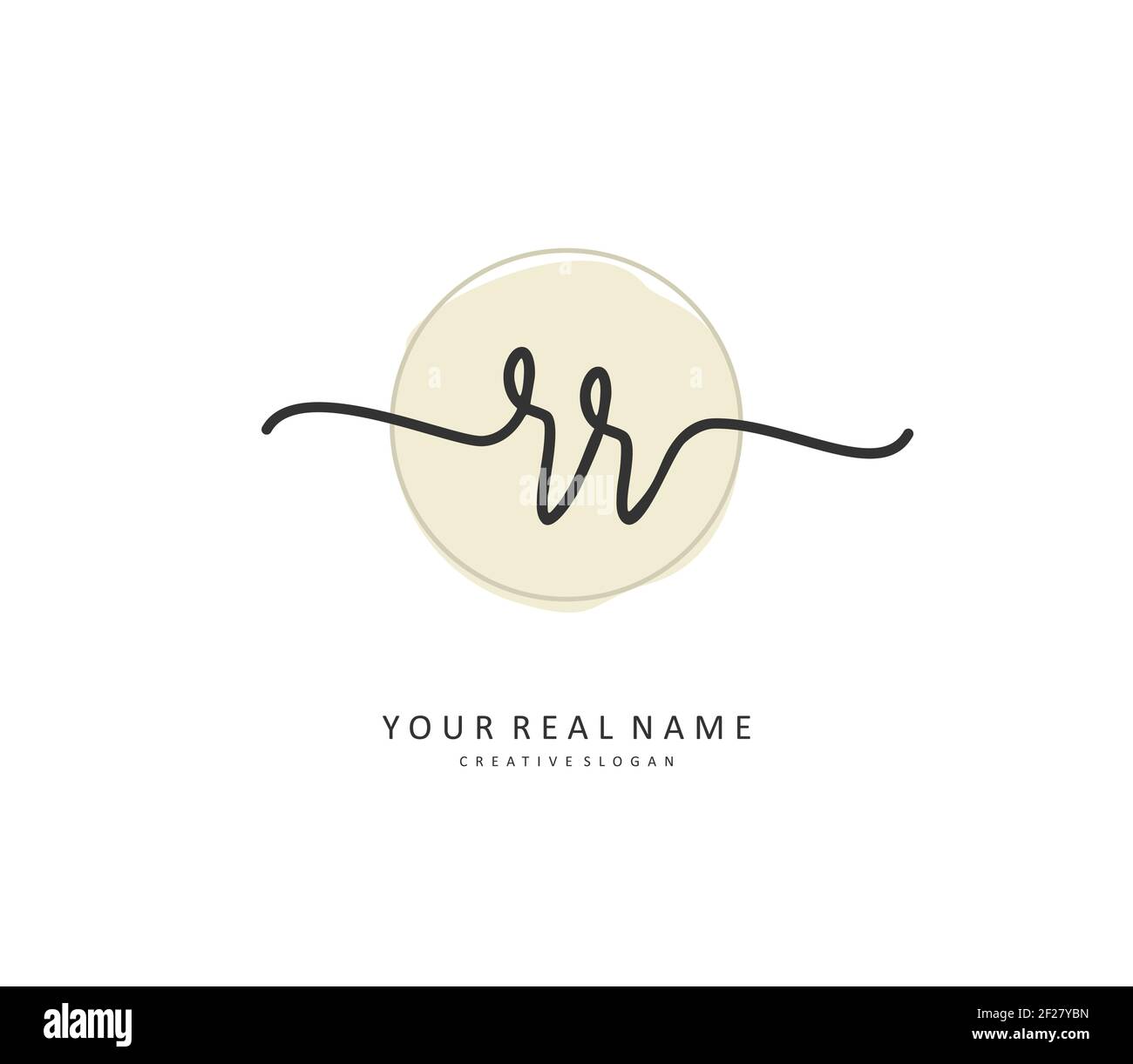 RR Initial letter handwriting and signature logo. A concept handwriting ...