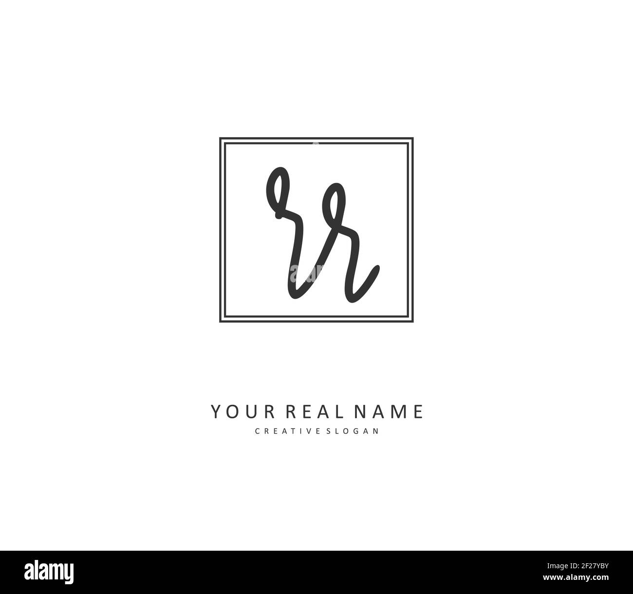 RR Initial letter handwriting and signature logo. A concept handwriting ...