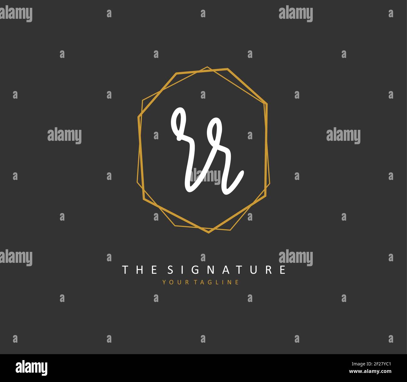 RR Initial letter handwriting and signature logo. A concept handwriting ...