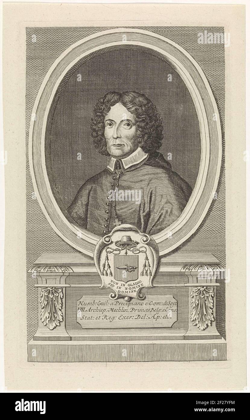 Bust portrait of the Archbishop Humbert-Guillaume de Precipiano. The ...