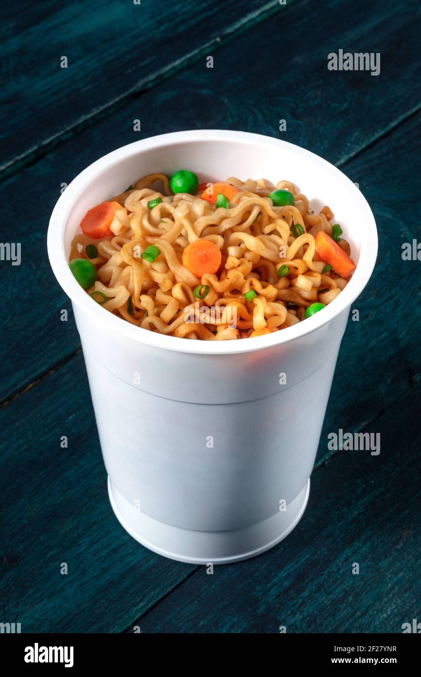 Ramen cup. Instant noodles in a plastic cup Stock Photo - Alamy