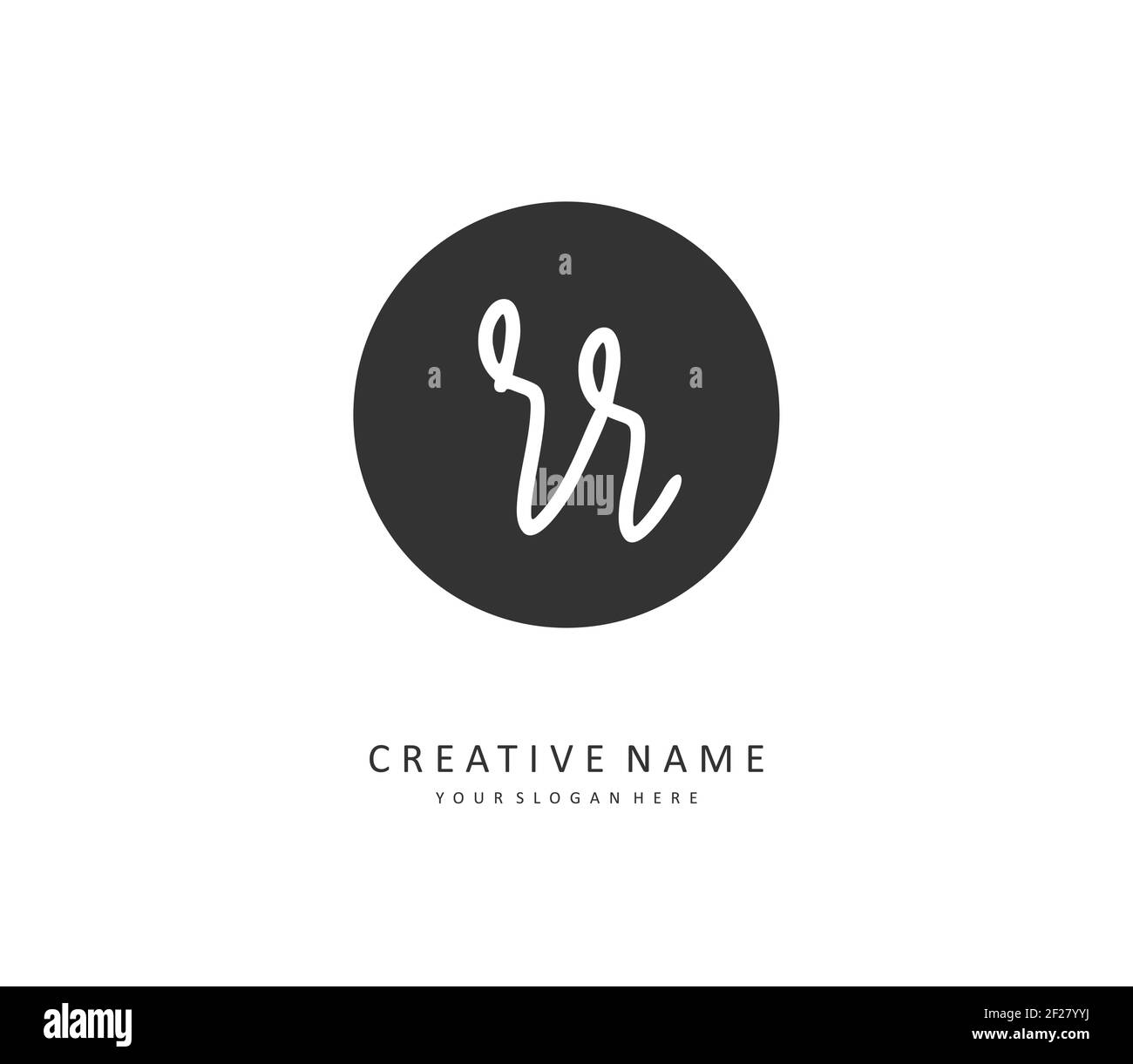 RR Initial letter handwriting and signature logo. A concept handwriting ...