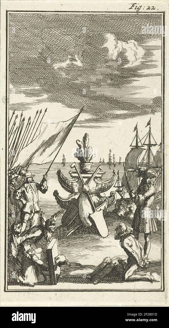 Print at the top right labeled: FIG. 22 Stock Photo - Alamy