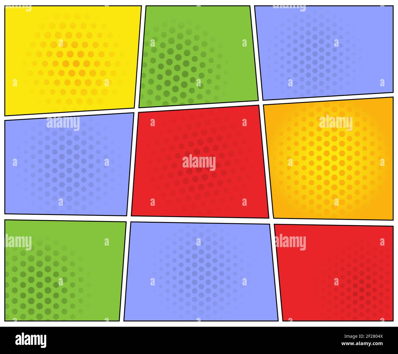 Colorful Comic Book Page Layout Template for Any Stories Stock Vector ...