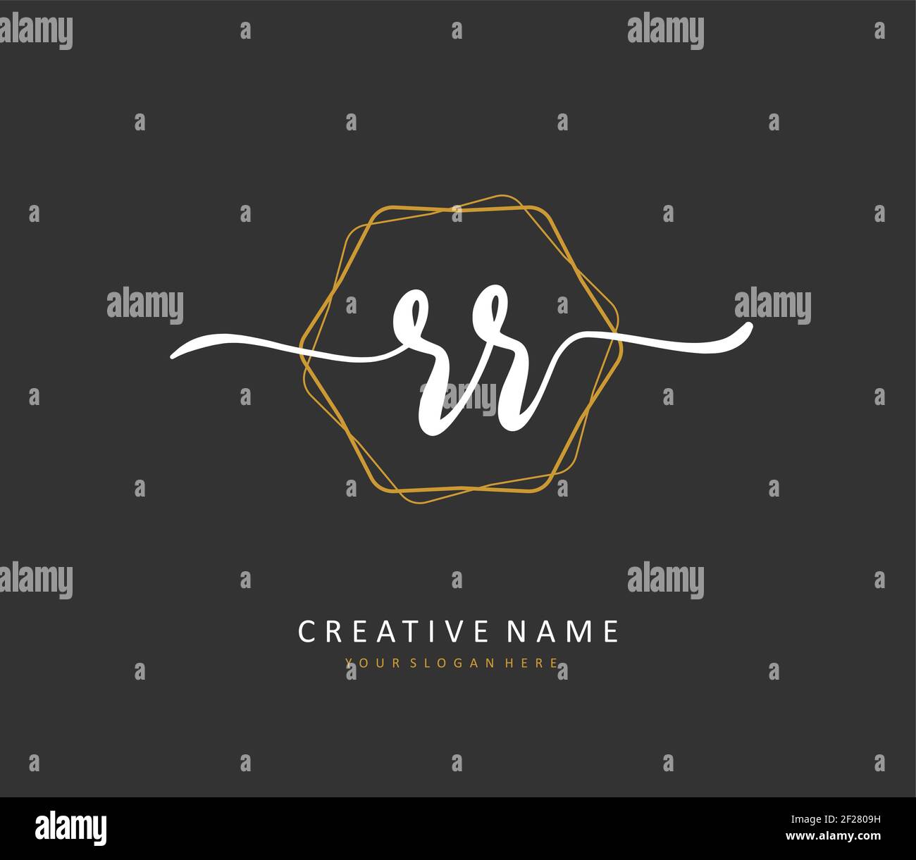 RR Initial letter handwriting and signature logo. A concept handwriting ...
