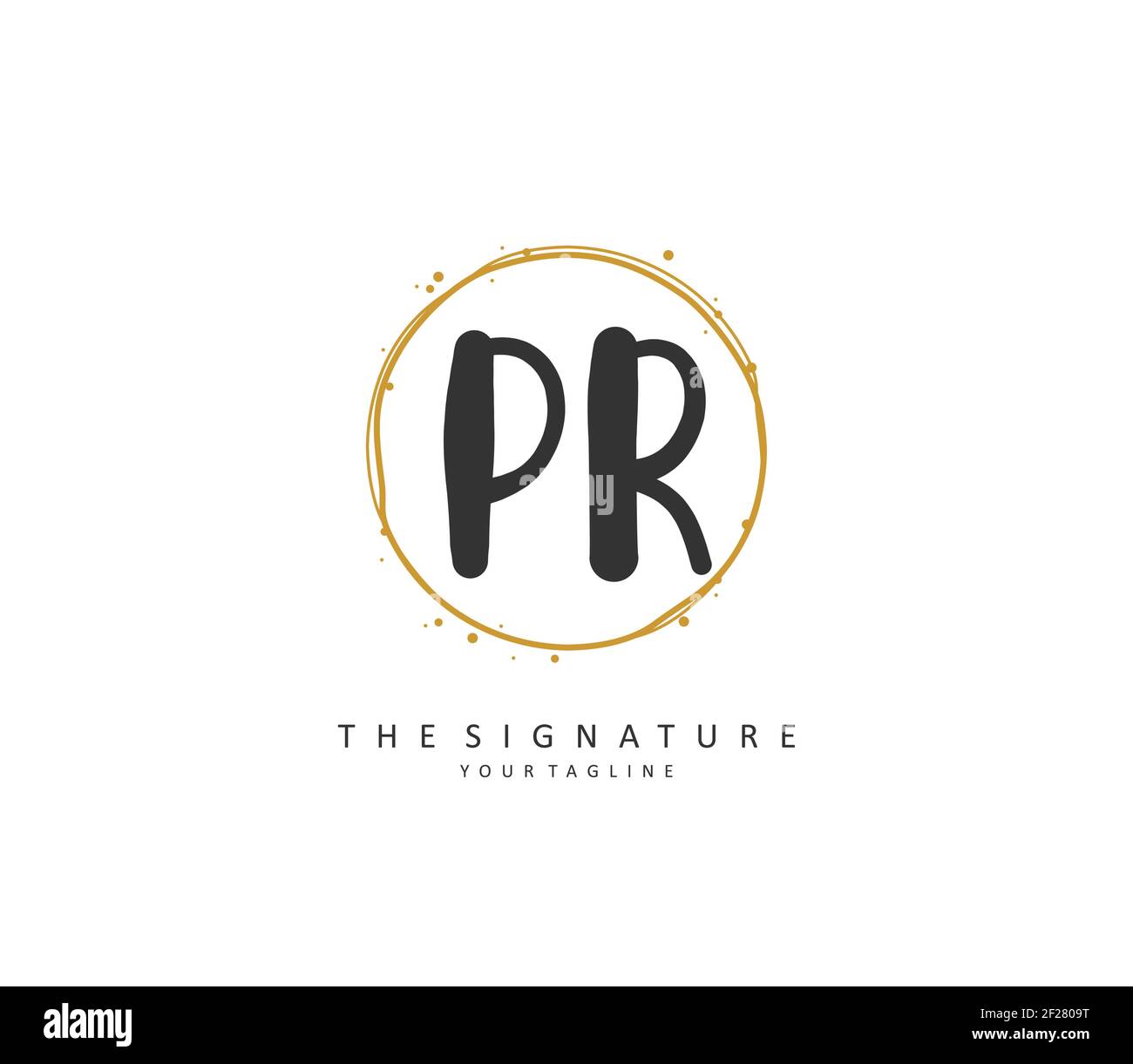 PR Initial letter handwriting and signature logo. A concept handwriting ...