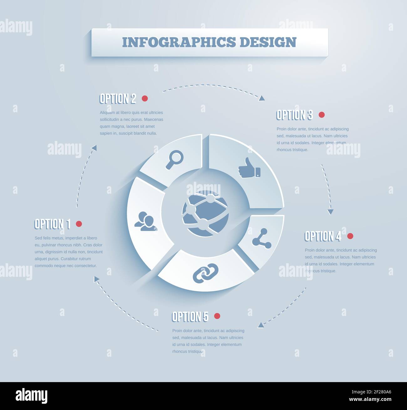 Vector paper infographics with social media and networking icons ...
