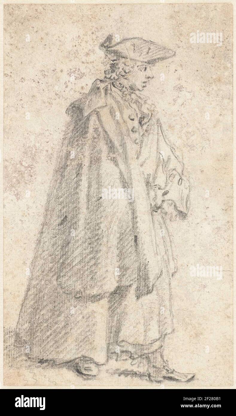 Figure study of a standing man, almost and profil to the right Stock ...