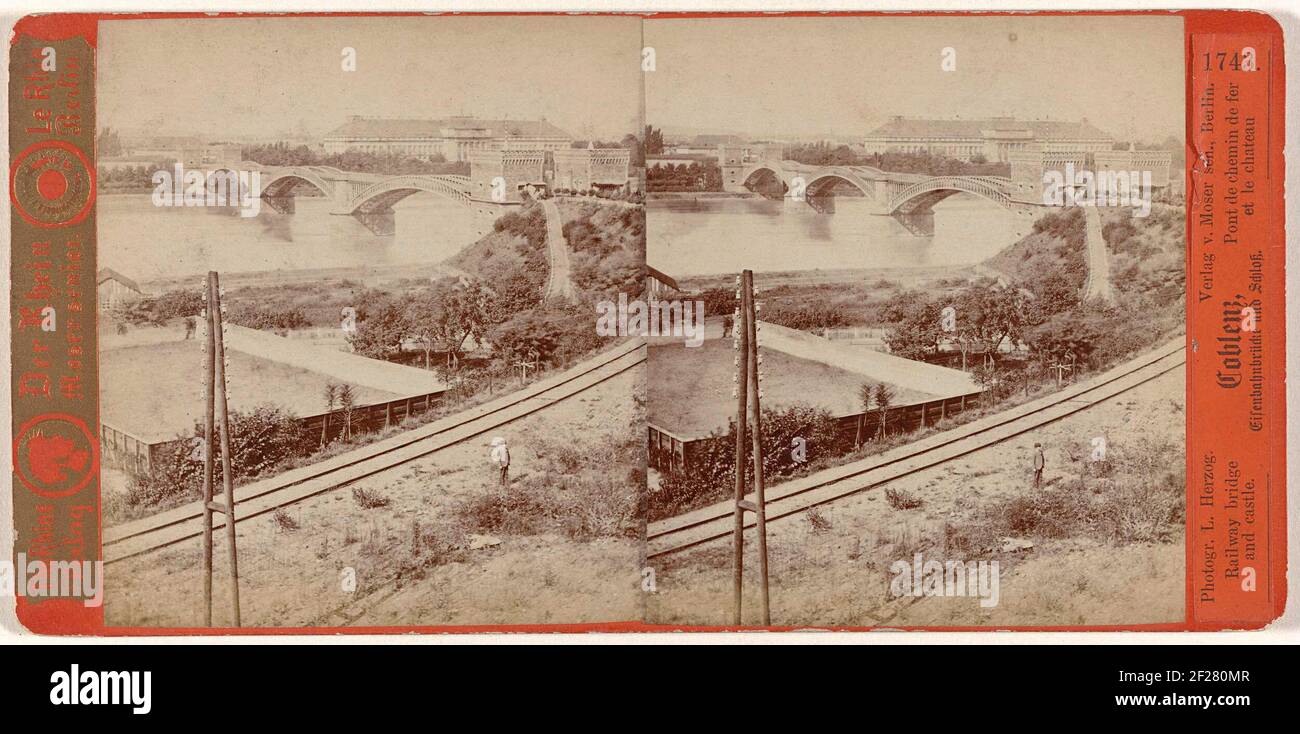 COBLENZ, railroad bridges and castle Stock Photo - Alamy