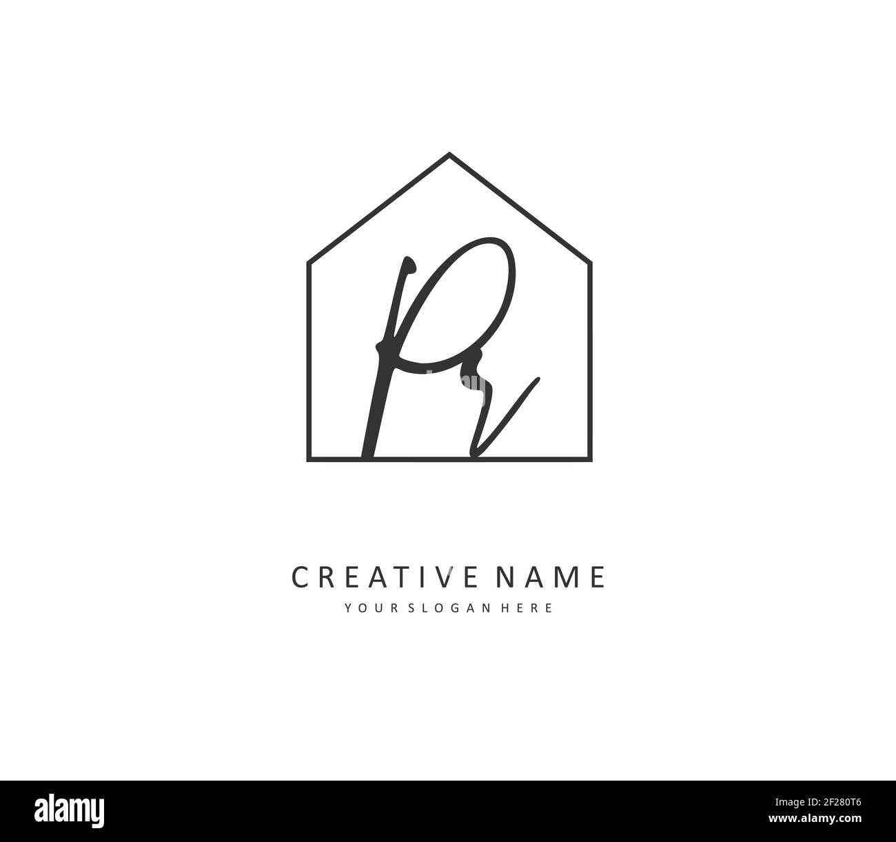PR Initial letter handwriting and signature logo. A concept handwriting ...