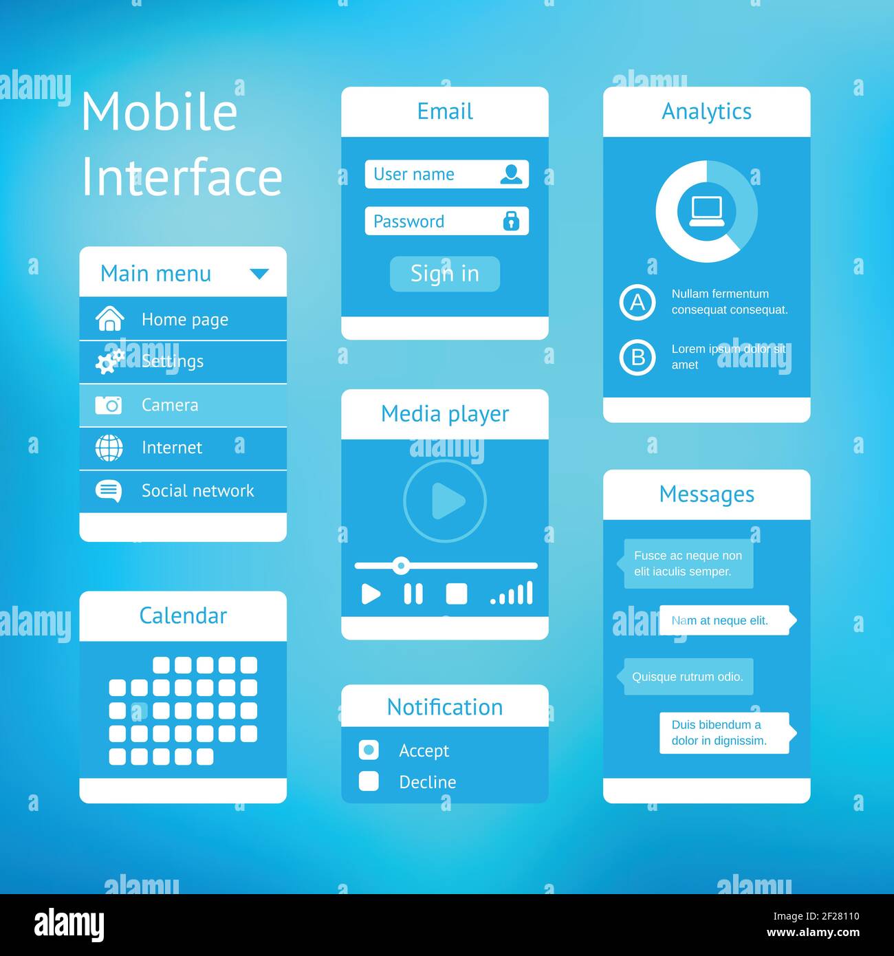 vector user interface template design for mobile apps Stock Vector ...