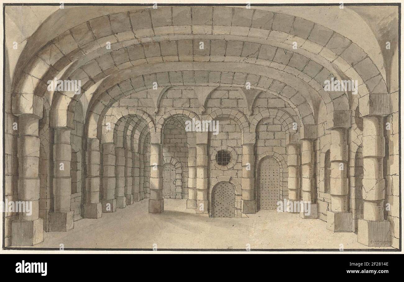 Decor design of a dungeon.design for a stage decor Stock Photo - Alamy