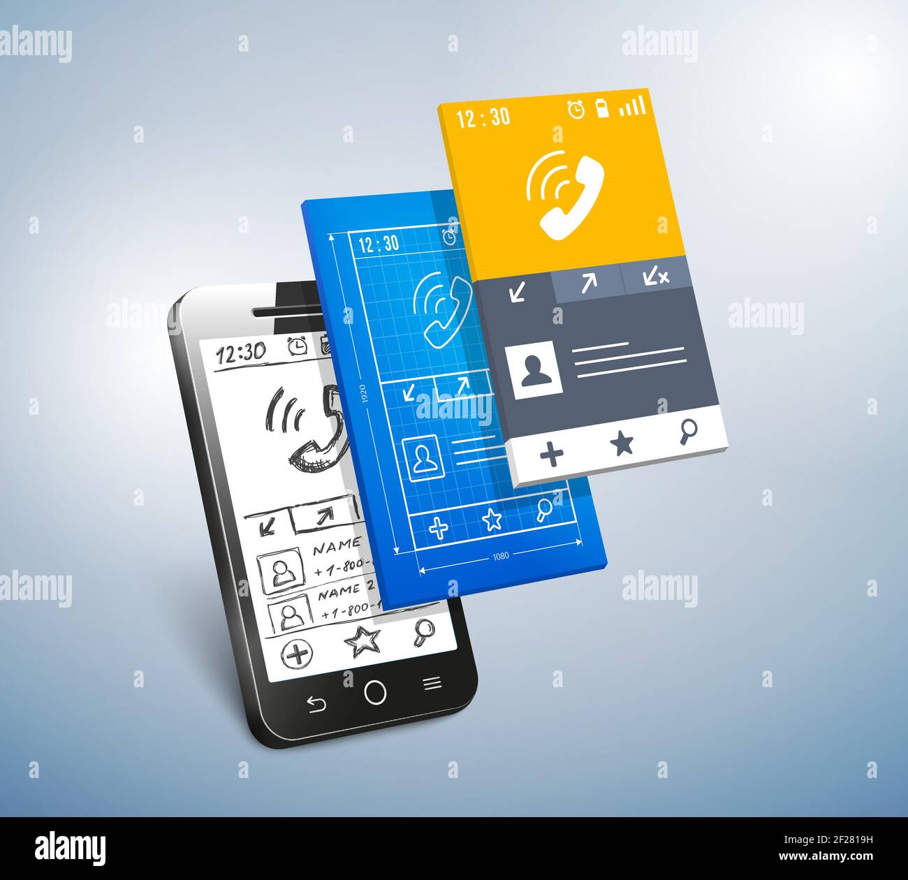 mobile app and web development concept vector illustration Stock Vector ...